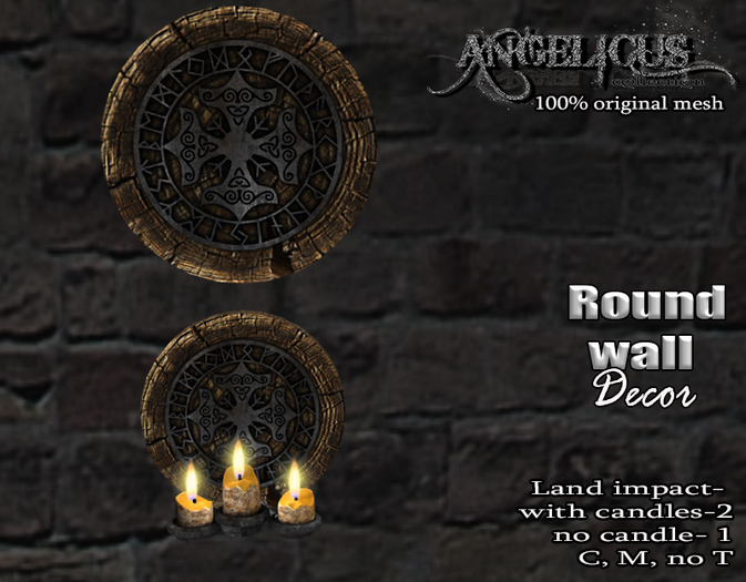 Second Life Marketplace - ::ANGELICUS::Round wall decor